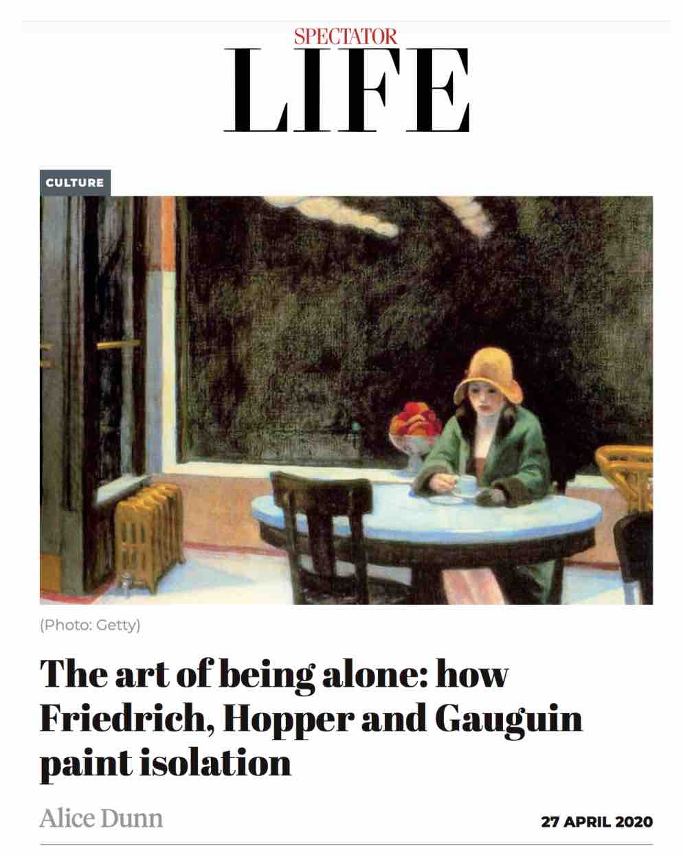 Isolation in Art | Alice Dunn